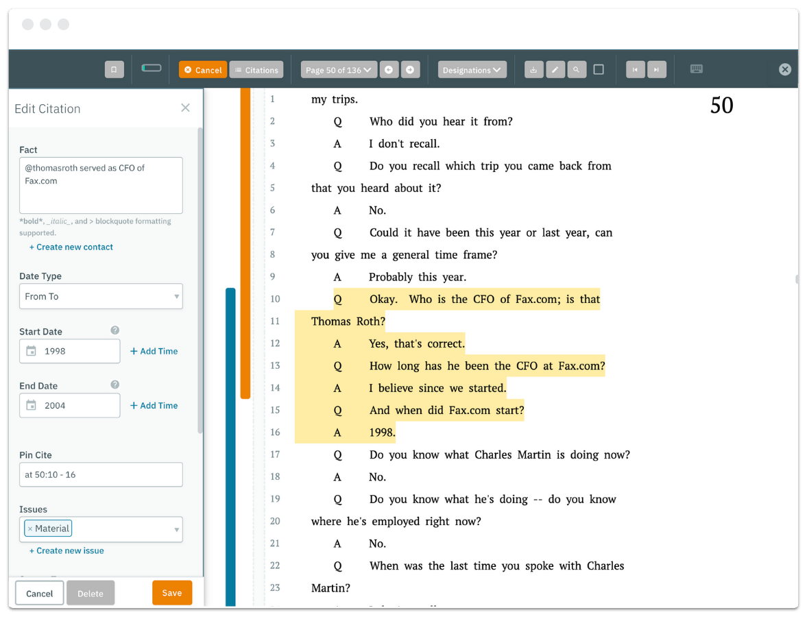 Deposition & Transcript Management Software | CaseFleet